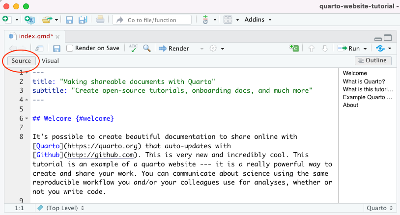 Making sharable documents with Quarto - From RStudio